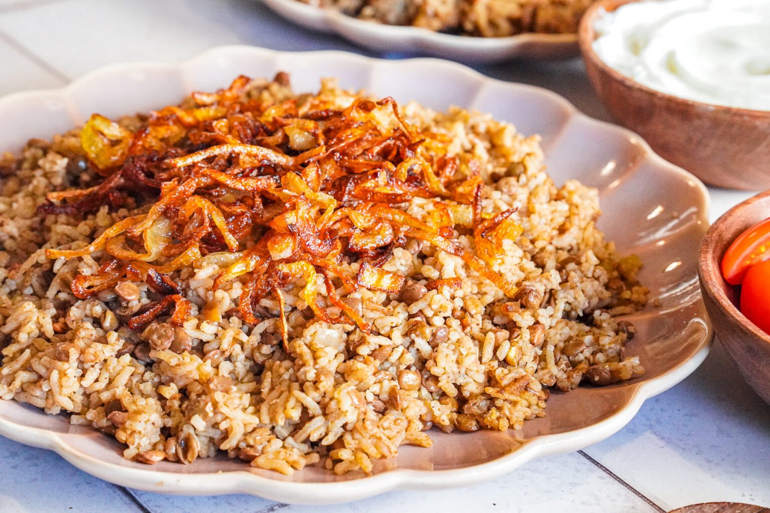 Lebanese Mujadara - Lentils and Rice with Caramelized Onions ...