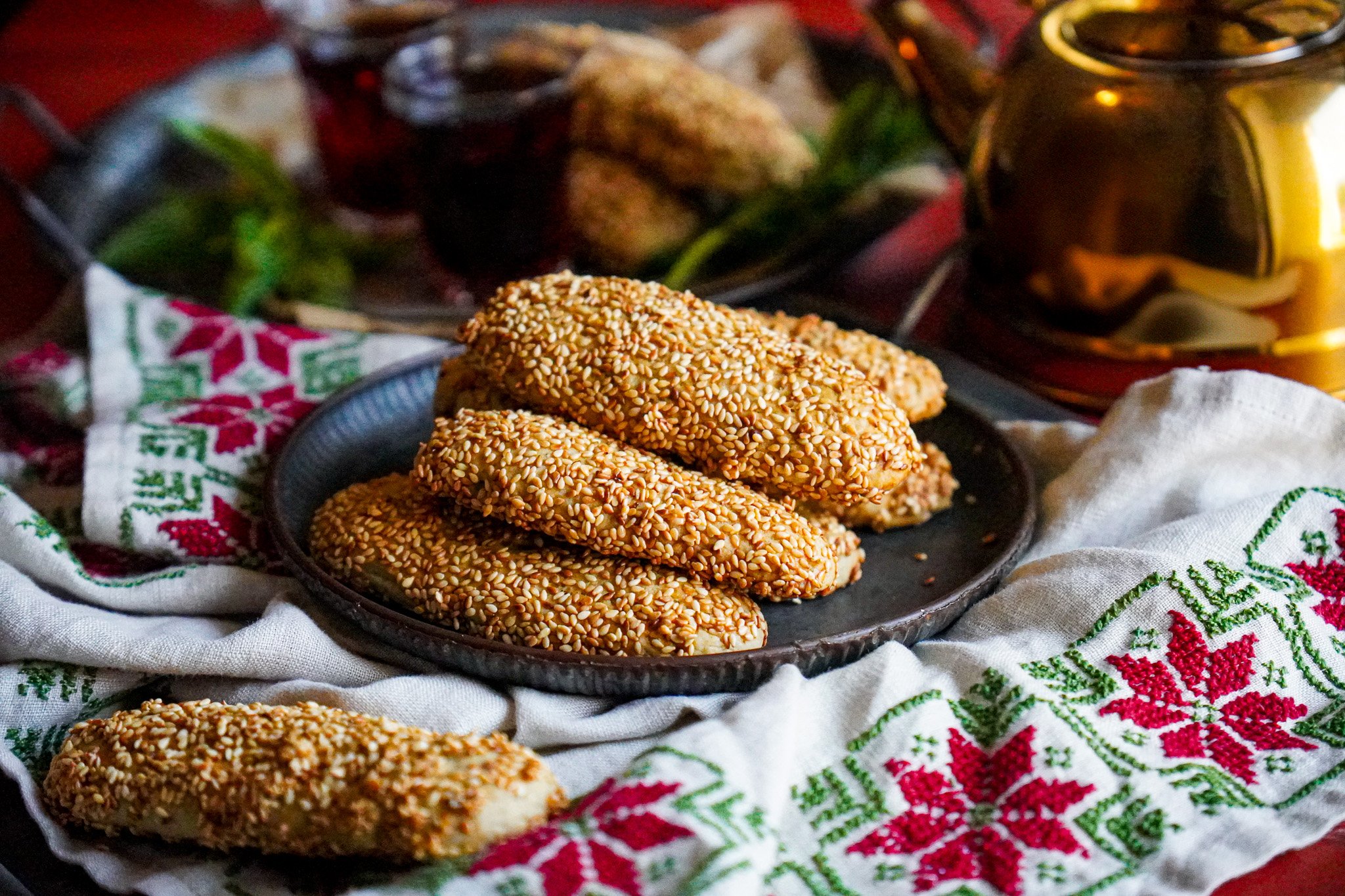 Palestinian Sesame Tea Cookies - FalasteeniFoodie