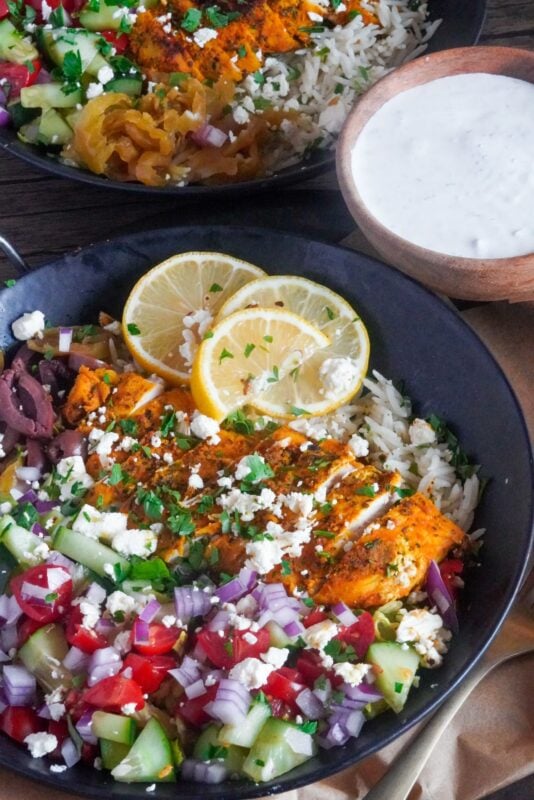 Greek Chicken Rice Bowls - FalasteeniFoodie