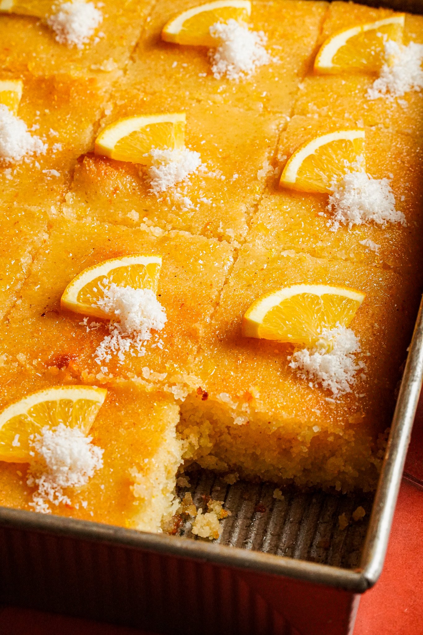 Orange Coconut Basbousa - FalasteeniFoodie
