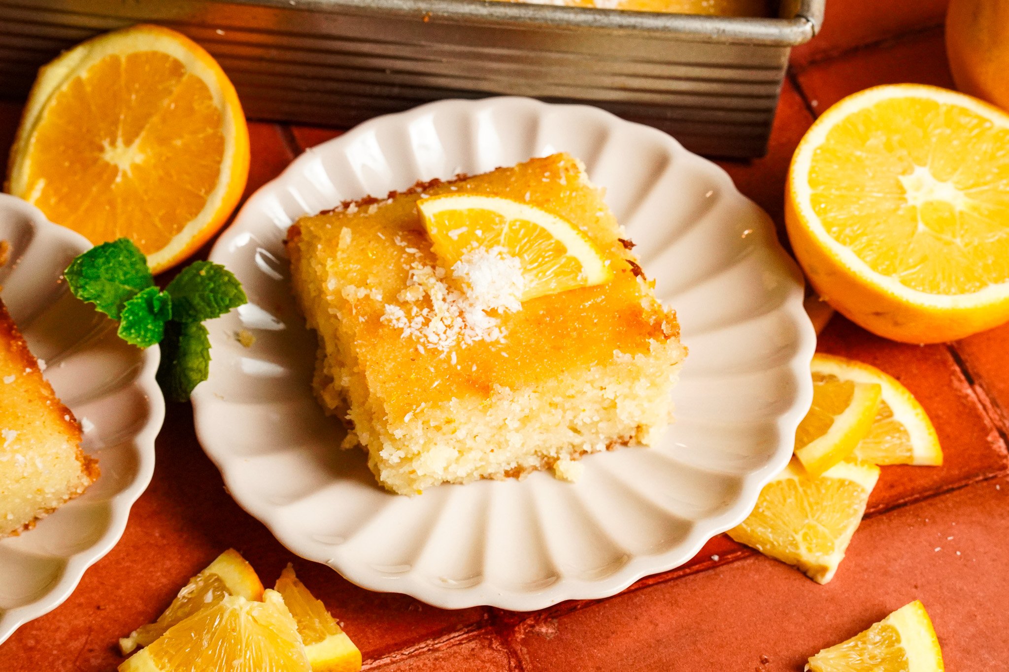 Orange Coconut Basbousa - FalasteeniFoodie