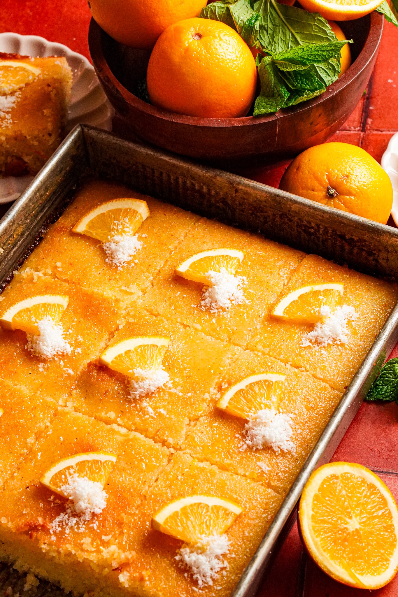 Orange Coconut Basbousa - FalasteeniFoodie