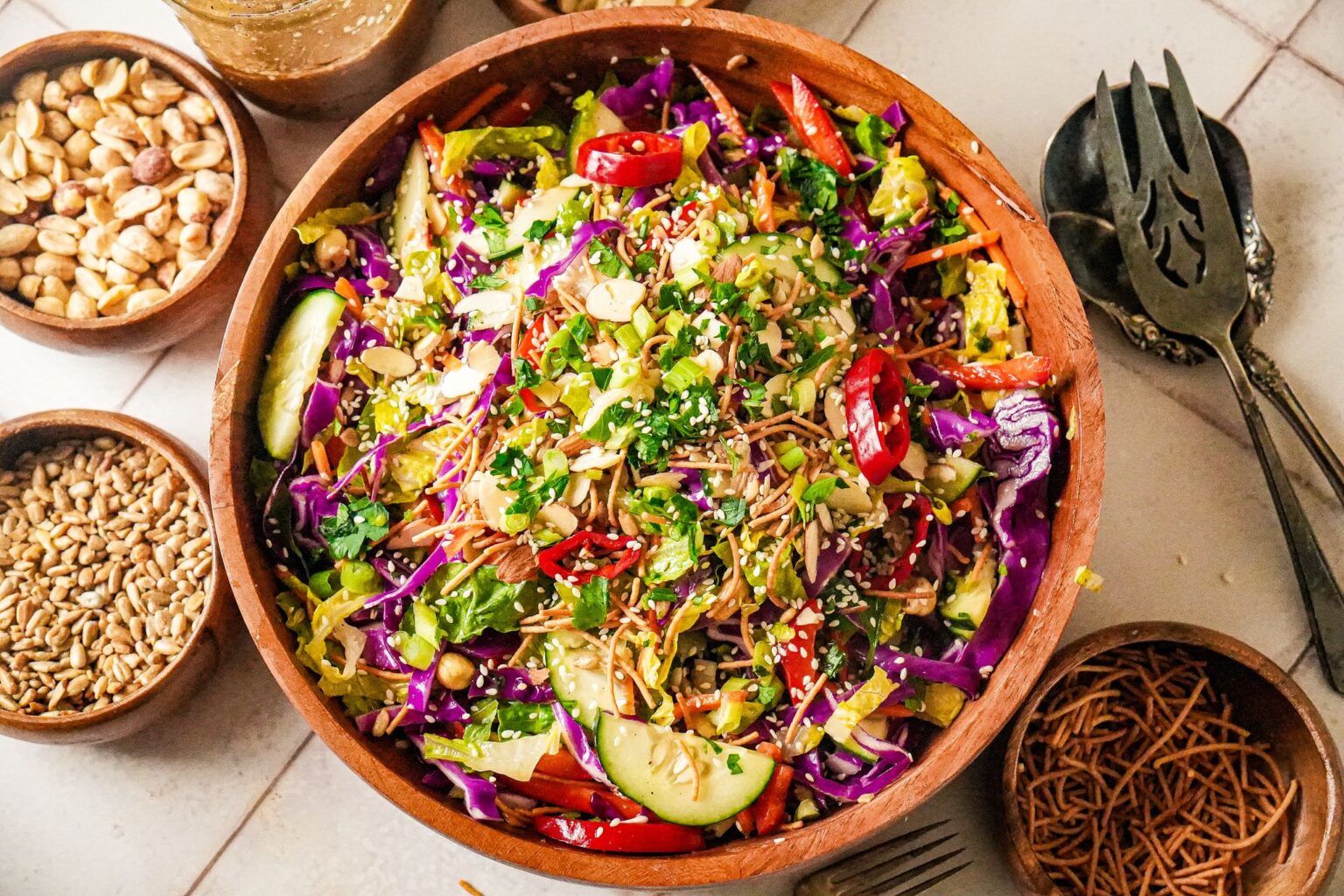 Asian Chopped Salad (Sweet, Spicy, Savory) - FalasteeniFoodie