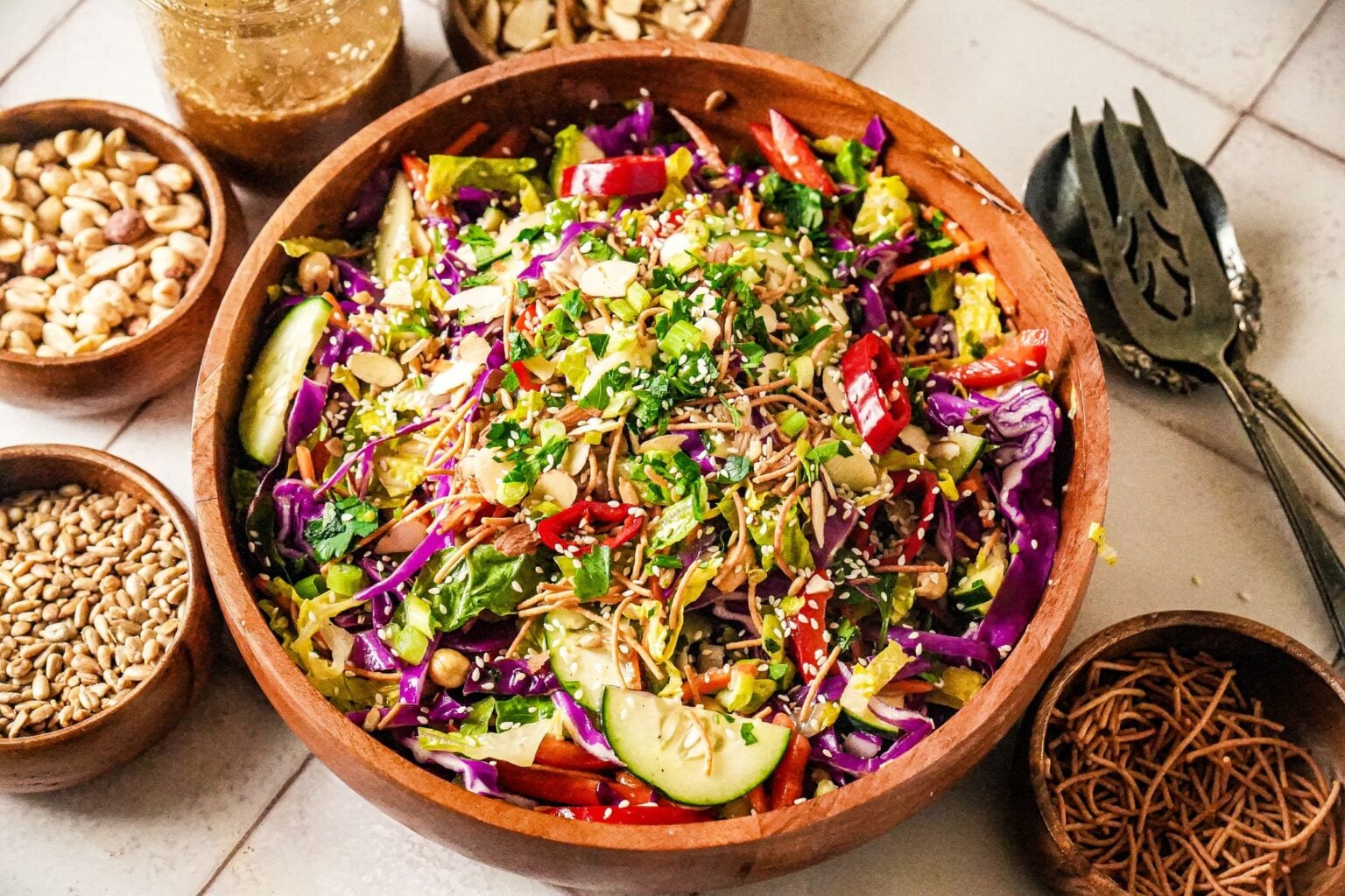 Asian Chopped Salad (Sweet, Spicy, Savory) - FalasteeniFoodie