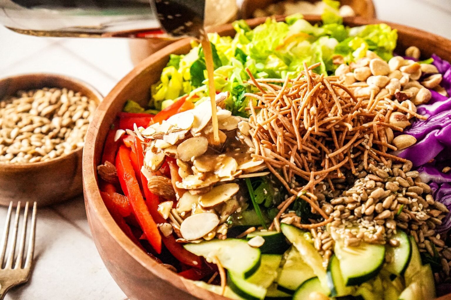 Asian Chopped Salad (Sweet, Spicy, Savory) - FalasteeniFoodie