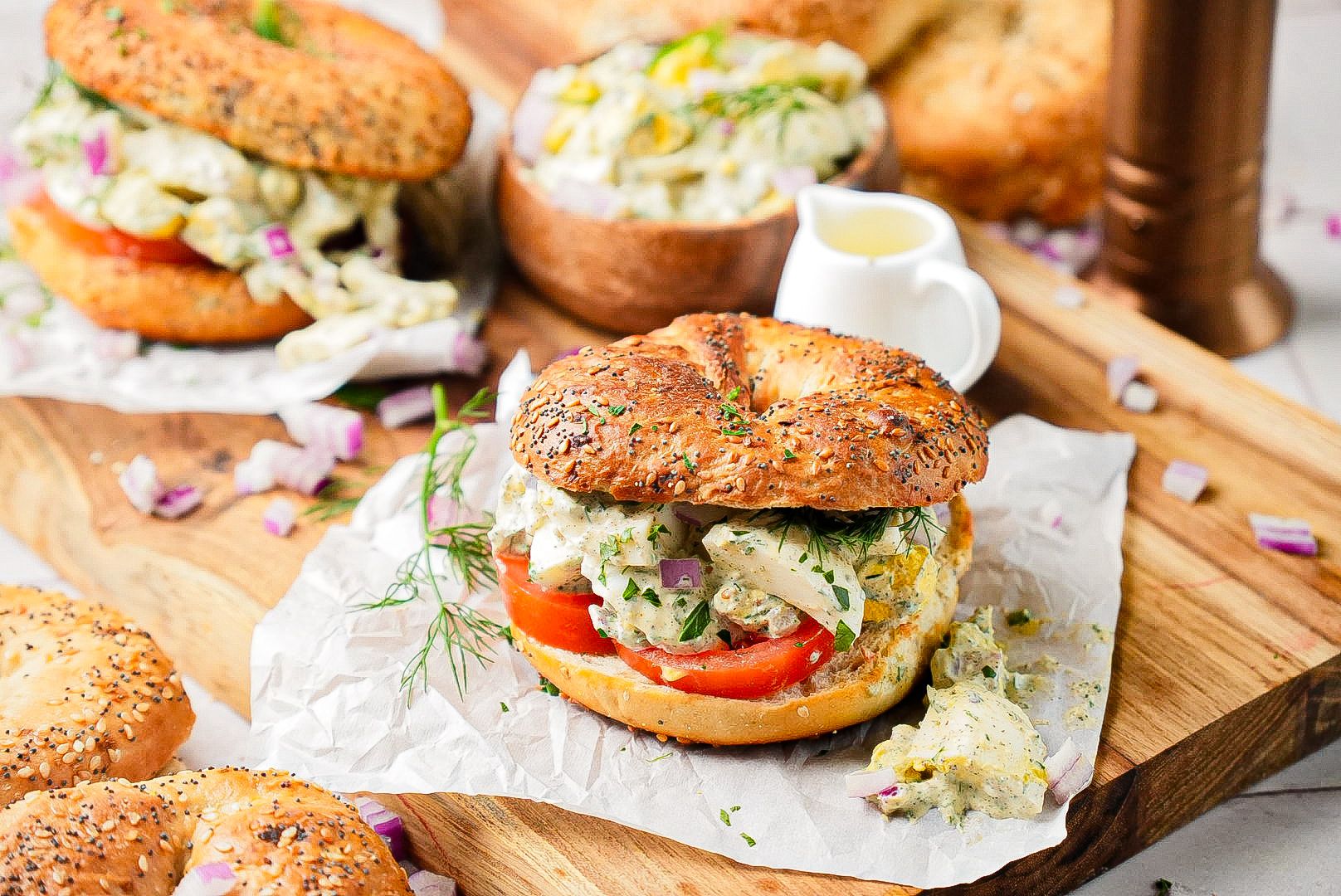 Za'atar Egg Salad Bagels - FalasteeniFoodie