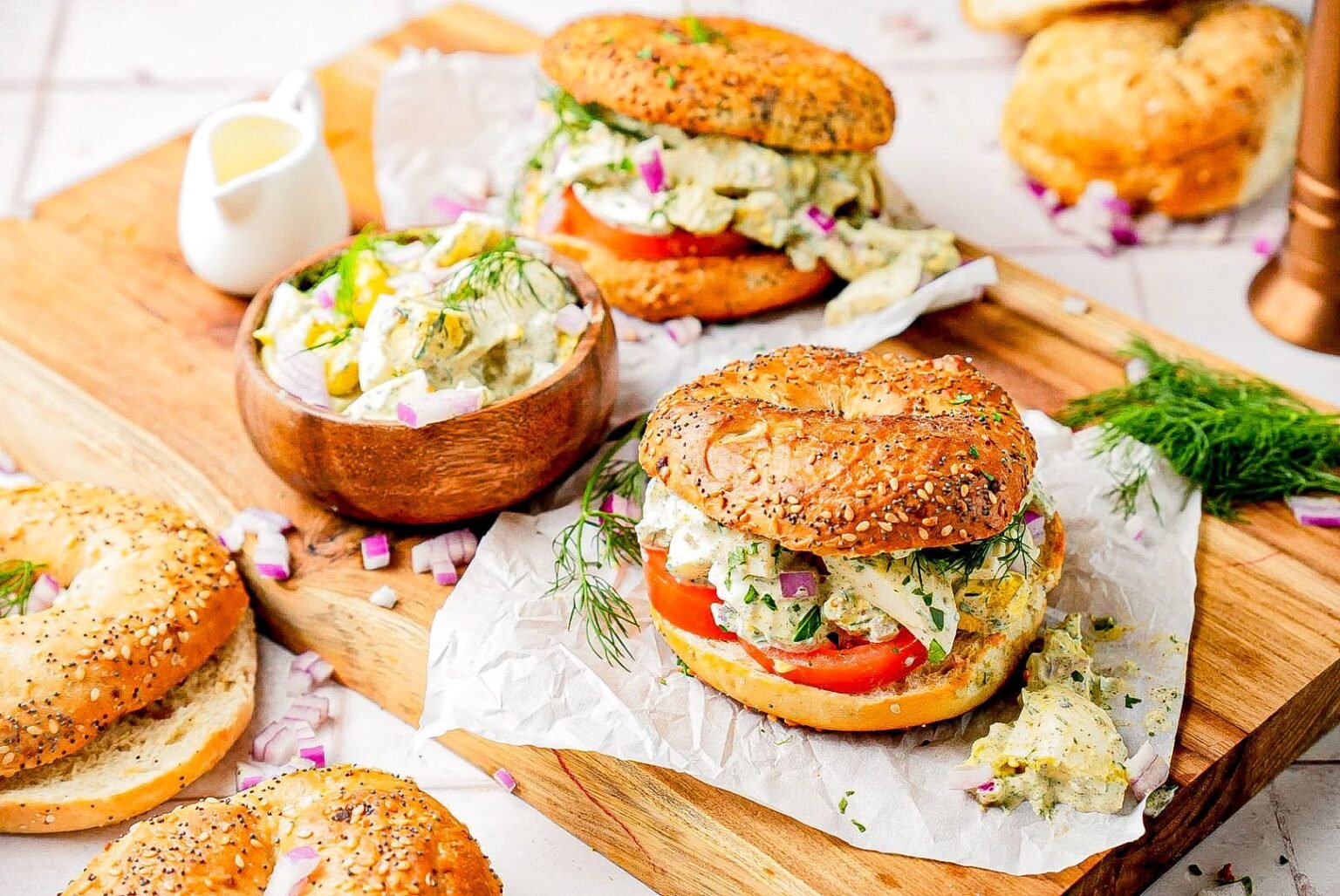 Za'atar Egg Salad Bagels - FalasteeniFoodie